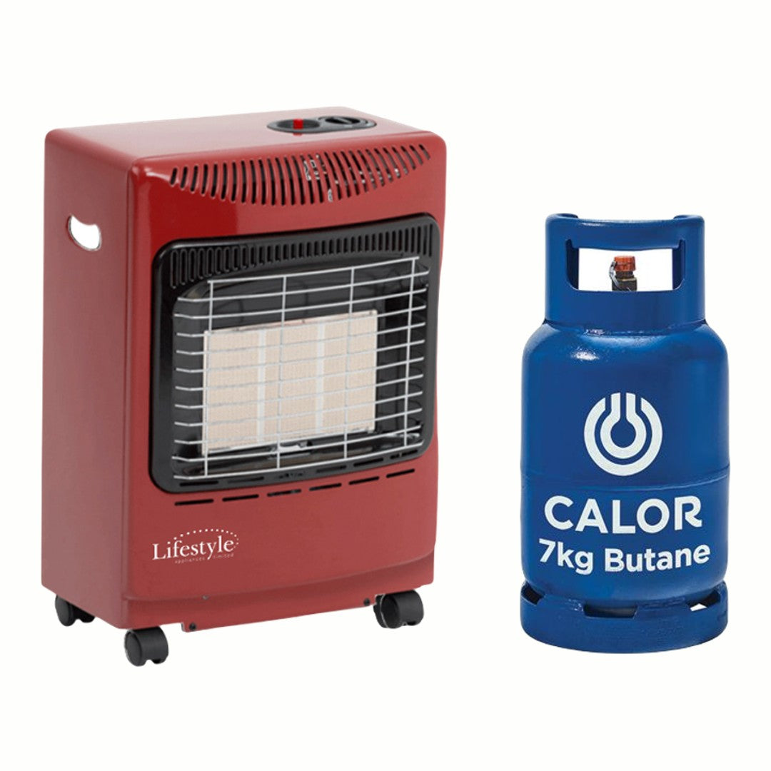 Portable Calor Gas Heater & Bottle | Lifestyle Mini Heatforce Red ...